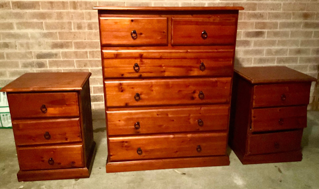 Solid timber tall boy and bedside tables - Dressers & Drawers in ...