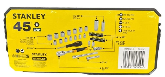 Stanley 3/8 72 Tooth Ratchet And Socket Set With Accessories Black 000 ...