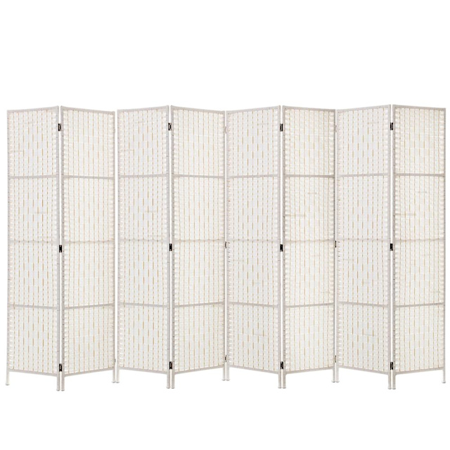 Room Divider Screen 8 Panels Privacy Rattan Timber Fold Woven Stand ...