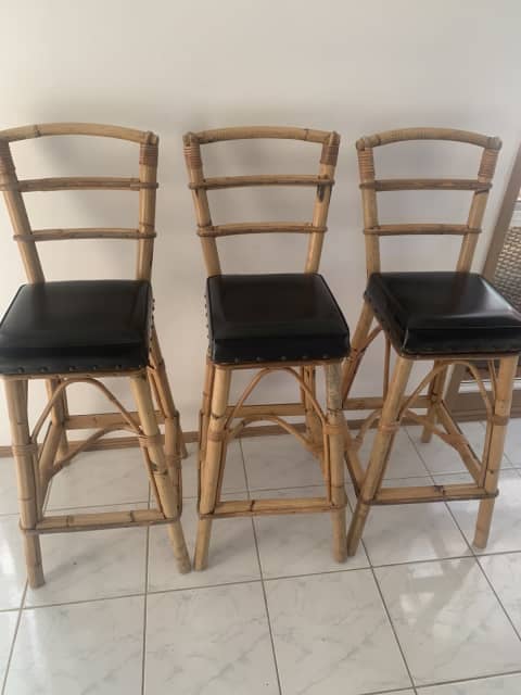 Vintage Cane/ Bamboo Bar Stools | Stools & Bar stools | Gumtree ...