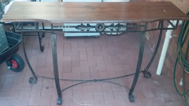 SIDE TABLE--HEAVY DUTY--WROUGHT IRON FRAME, LAMINATED TOP - Buffets ...
