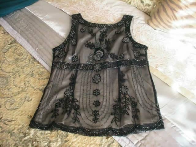 MR K SIZE 12 STUNNING BEADED BLACK & SILVER LADIES EVENING TOP | Tops ...
