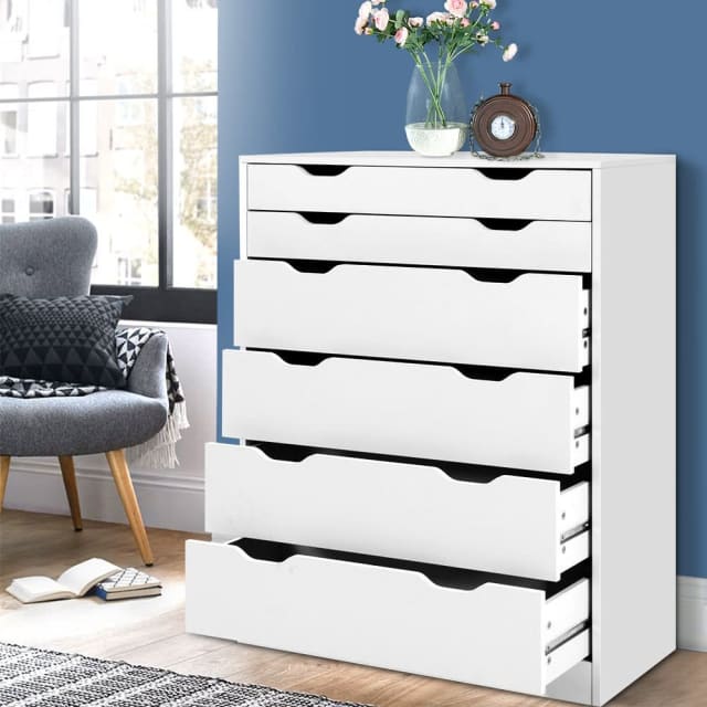 6-drawer Handleless Tallboy - White - Dressers & Drawers in Malaga WA ...