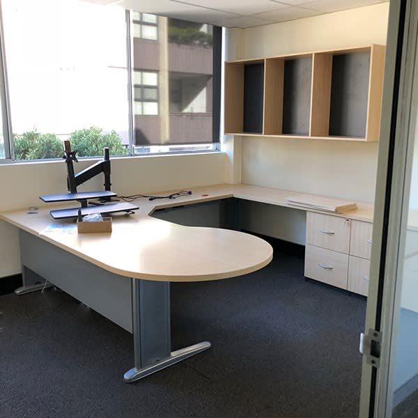 Our price $350 RRP $1200 Office Corner Desk with privacy screen - Desks ...