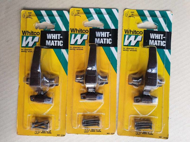 Three Whitco Whitmatic window latches. Brown. Unused | Building ...