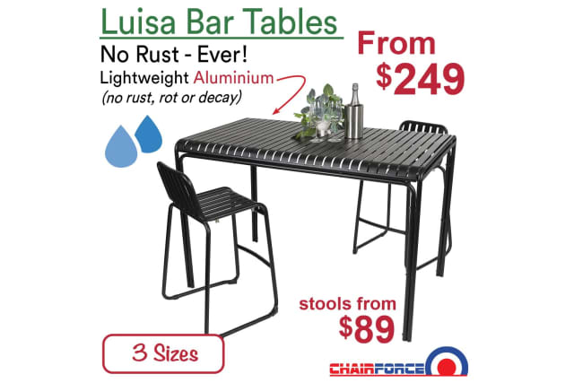 Luisa Aluminium Bar Tables - no rust EVER - Dining Tables in Dandenong ...