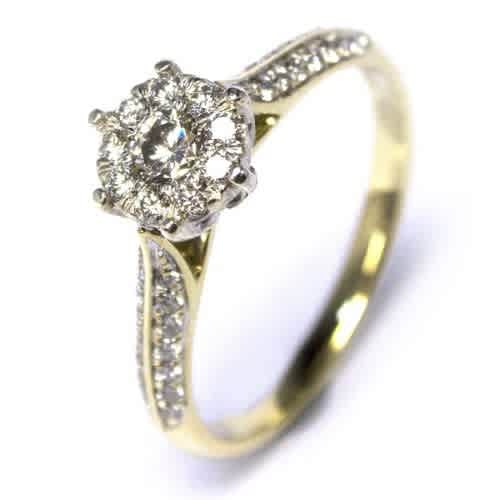 9ct Yellow Gold Ladies Diamond Ring Size O 0.5ct TDW 745344 - Women's ...