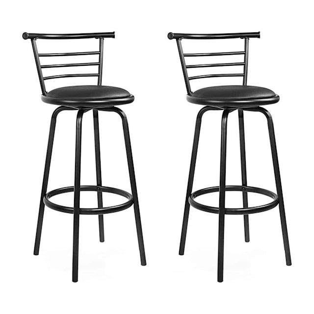 2x Bar Stools Swivel Leather Padded Metal - Stools & Bar stools in ...