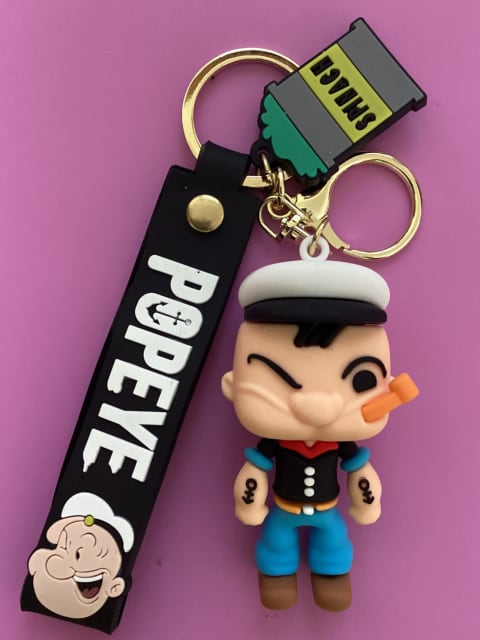 3D Rubber Popeye Character Keychain Key Ring No-5 - Collectables in ...