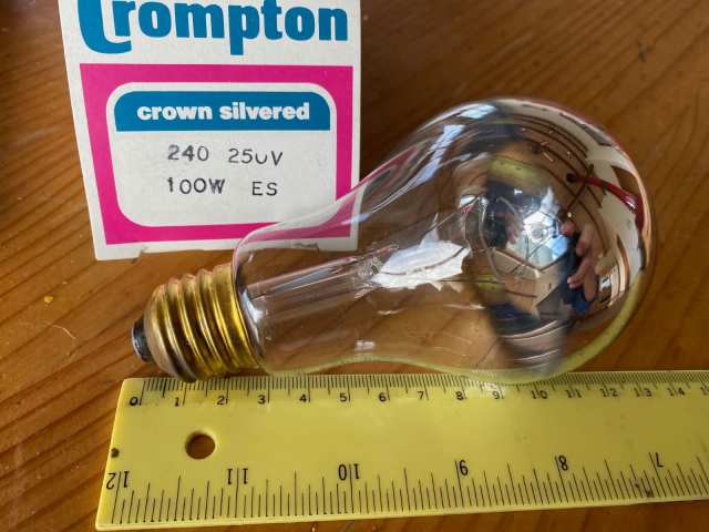 Crown Silver Top Incandescent Light Bulb E27 240/250V 100W Crompton ...