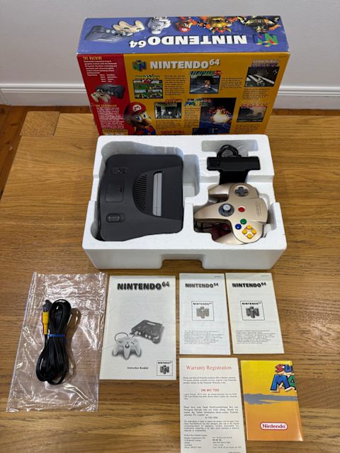 Nintendo 64 Limited Edition Gold Controller Console N64 Box Manual ...