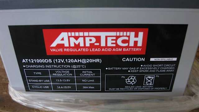 AMP -TECH DEEP CYCLE SEALED BATTERIES AT121000DS 120amp AGM | Caravan ...