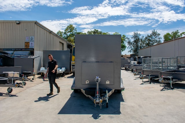 12x6 7ft enclosed trailer with front and side access door and winch ...