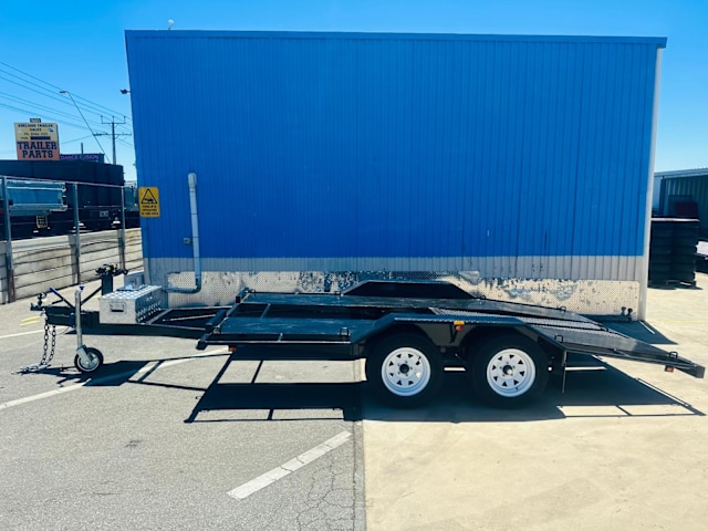 2 Ton Car Trailer with ramps and Electric winch and solar panel ...