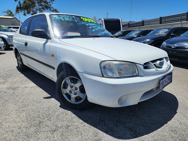 2002 Hyundai Accent LC GS White 5 Speed Manual Hatchback | Cars, Vans ...