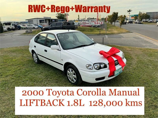 2000 Toyota Corolla AE112R Ascent Seca White 5 Speed Manual Liftback ...