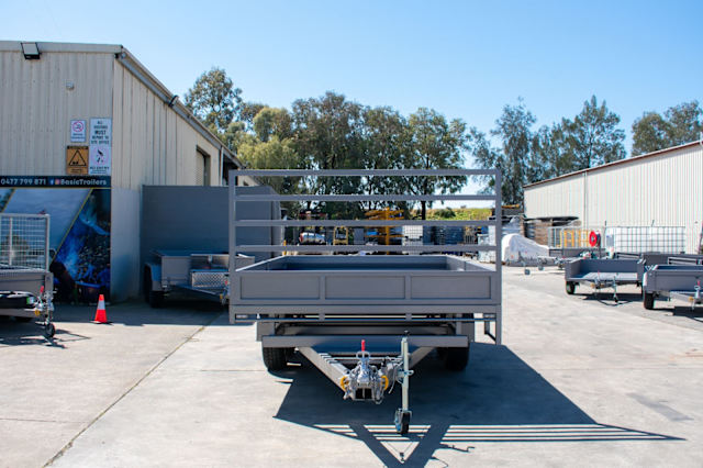 14x8 Flat Top Trailer 3200kg ATM w/ Headboard, Drop-Sides and Passenger ...