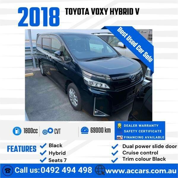 2018 Toyota Voxy HYBRID MINIVAN PEOPLE MOVER Black Automatic Minivan ...