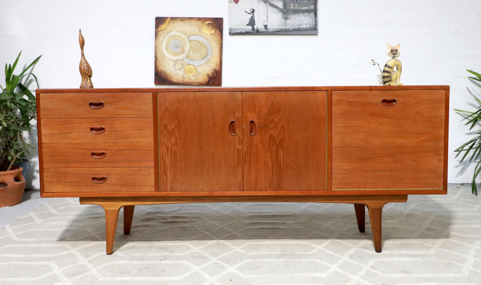 FREE DELIVERY-RETRO VINTAGE MID CENTURY MODERNTONE BUFFET SIDEBOARD ...