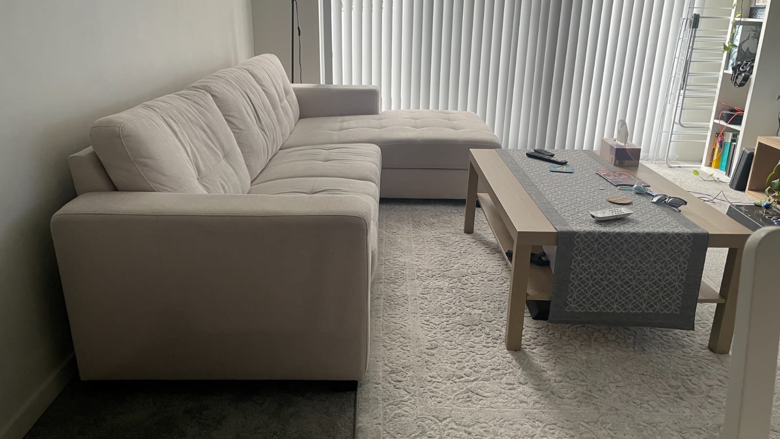 Tivoli 3 Seater Chaise Sofa in Linen, Fantastic Furniture 2 Year Old ...