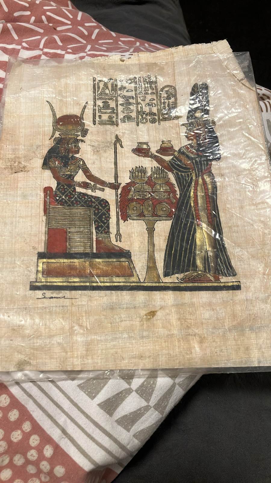 Egyptian painting with orthotic certificate - Antiques in Oran Park NSW ...
