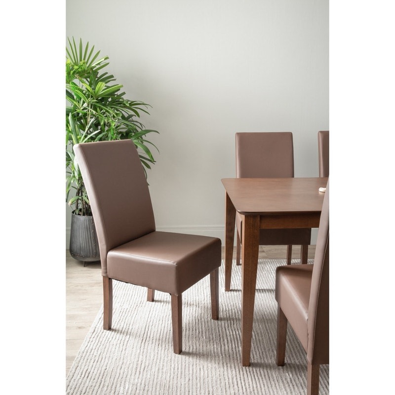 Dining Chair x2 - Cocoa Legs Mocha Colour Vinyl Upholstery - Dining ...