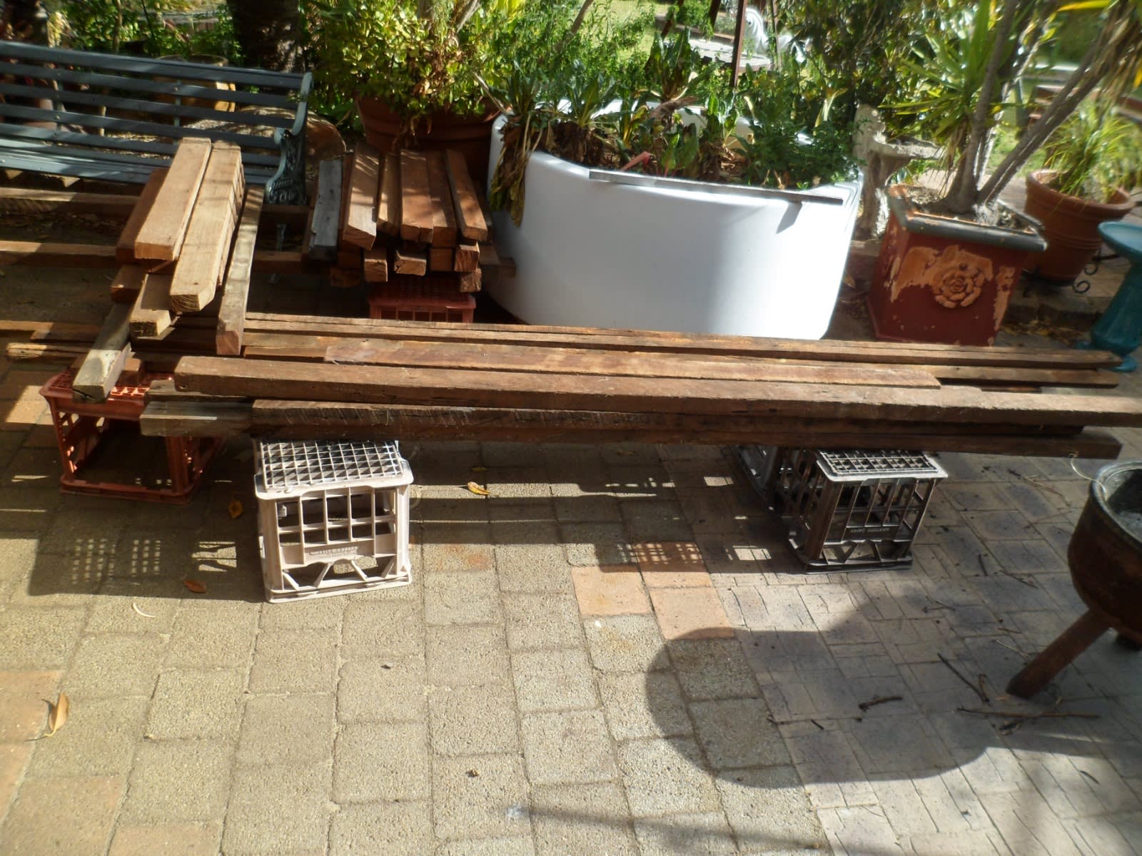 Jarrah timber , ex roof timber, all denailed , check photos for size ...