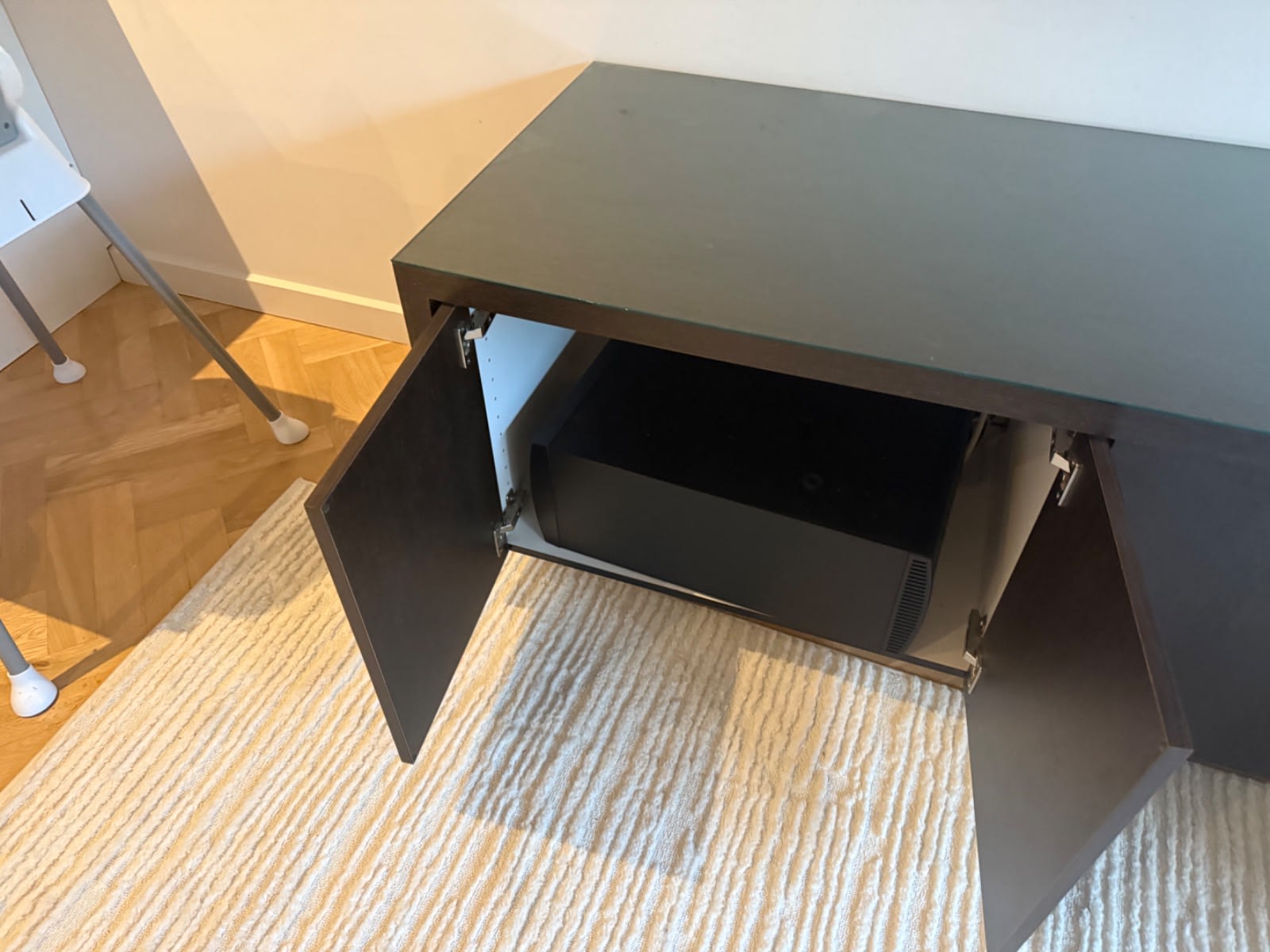 Dark wood tv cabinet with glass top free - Entertainment & TV Units in ...