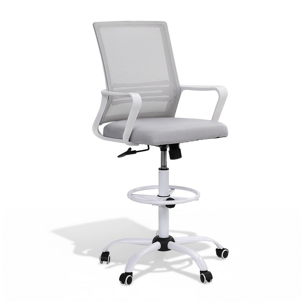 Office Chair Drafting Chairs Stool Computer Desk Studios Mesh White ...