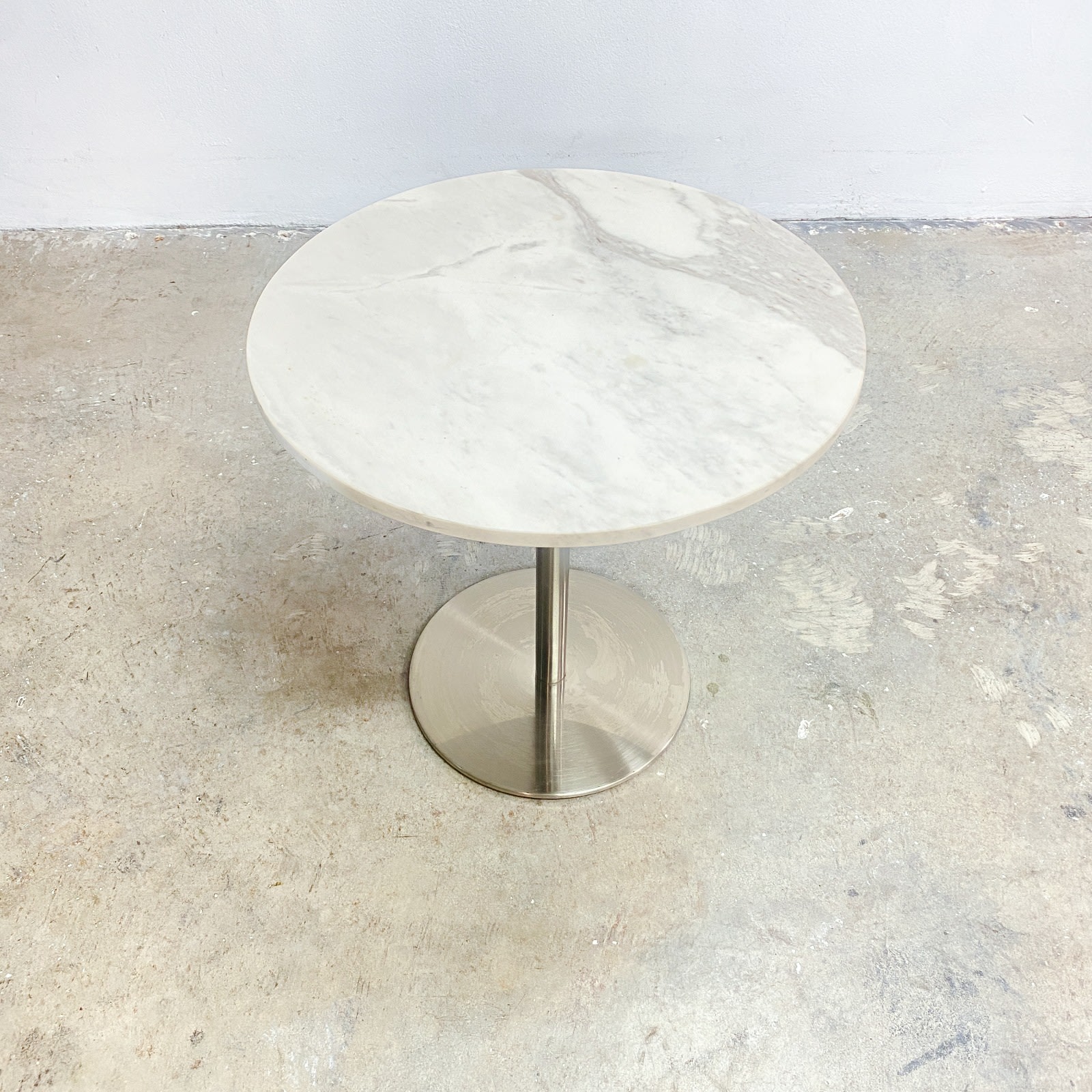 Contemporary Marble Top And Stainless Steel Base Side Table - Buffets ...