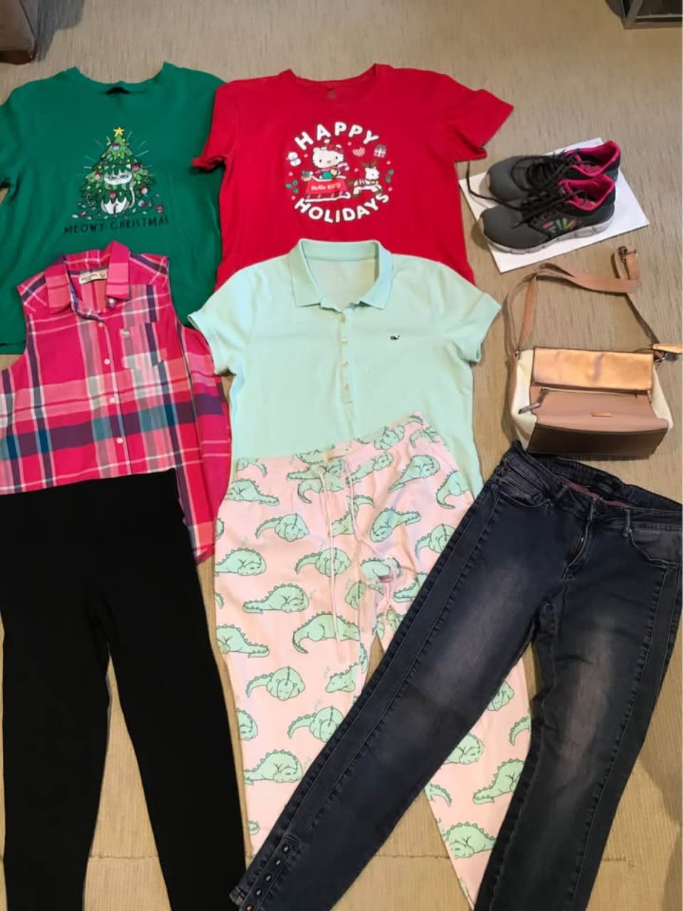 Christmas, Hello Kitty, Abercrombie kids, Polo shirts, bag and shoes ...