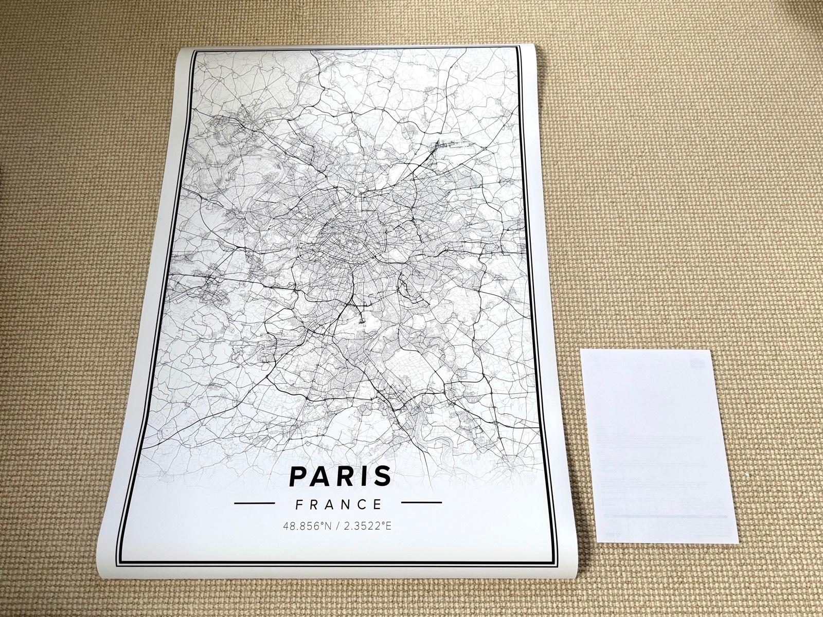 Paris street map print - extra large