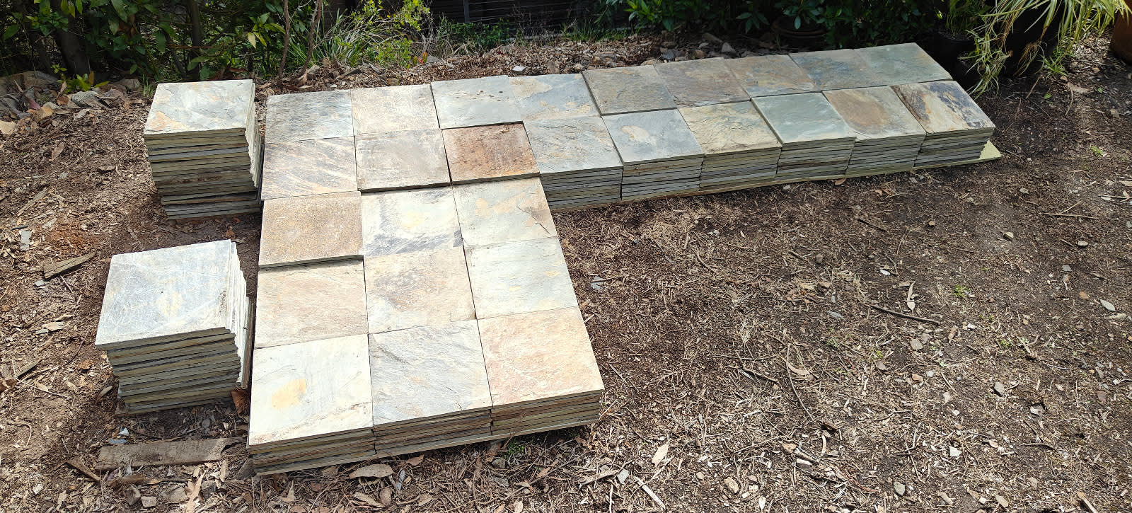 Slate Floor Tiles, Multi-coloured 300mm Square - Building Materials in ...