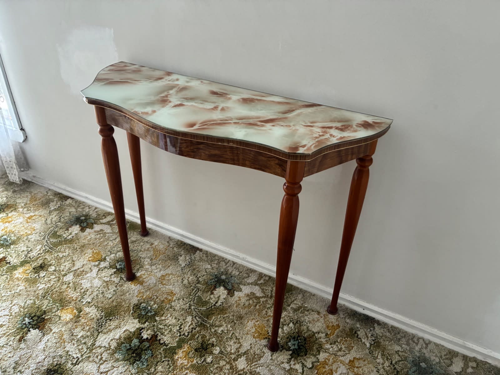 Beautiful Retro Vintage Hall Stand, Marmo Vetro faux marble glass top ...