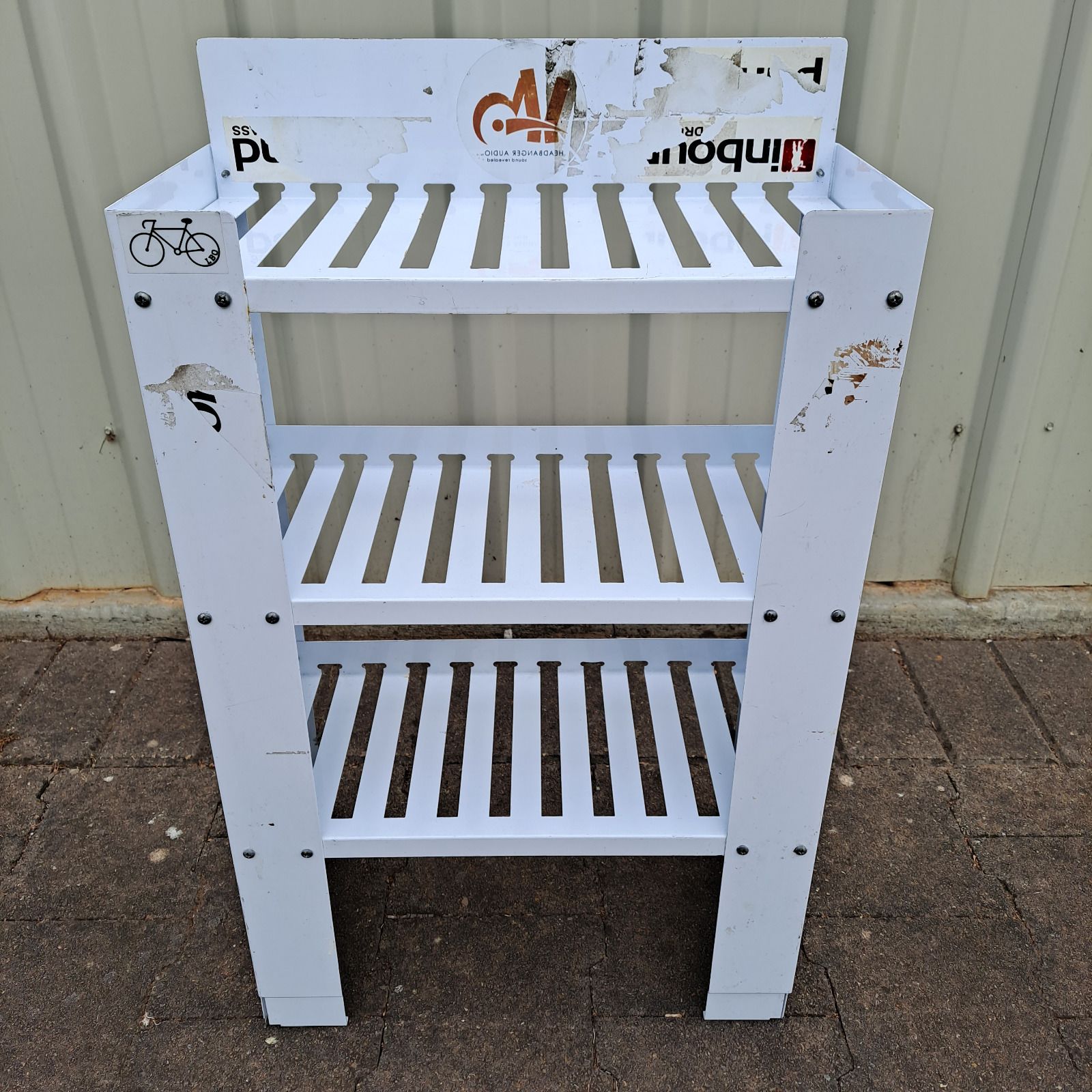 Retro Heavy Duty Steel Metal Commercial Store Shelf Rack Cabinet ...