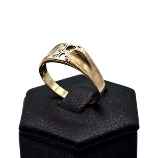 9K Yellow Gold Diamond Letter E Ring (77948) - Women's Jewellery in ...