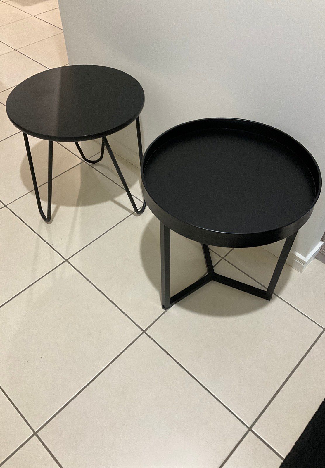 2 x black modern side tables $15 the pair - Buffets & Side Tables in ...