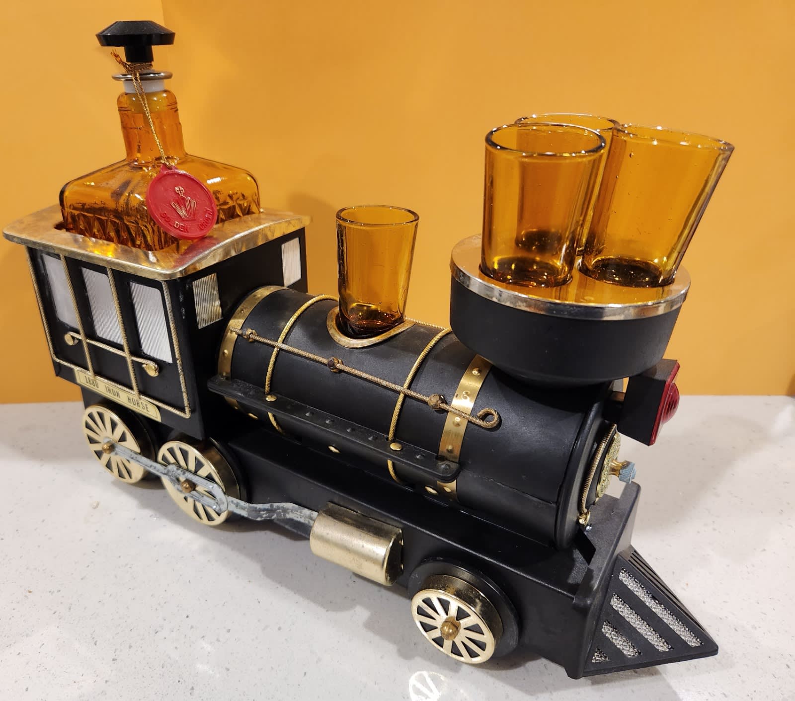 Rare Vintage Steam Train Whiskey Decanter set - with Music Box ...