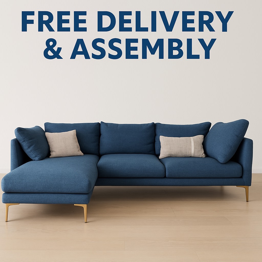 Castlery Adams Chaise Sectional Sofa – Indigo Blue - Sofas in Neutral ...