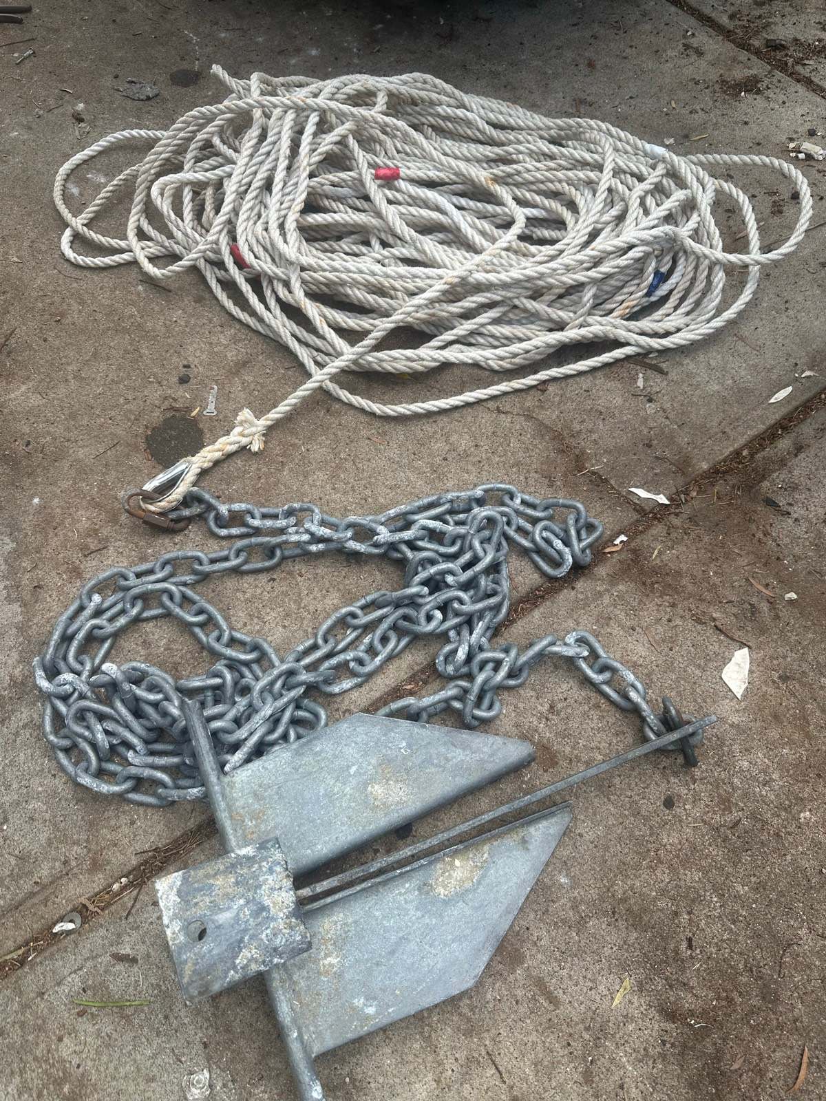 Sand anchor, chain and rope | Boat Accessories & Parts | Gumtree ...