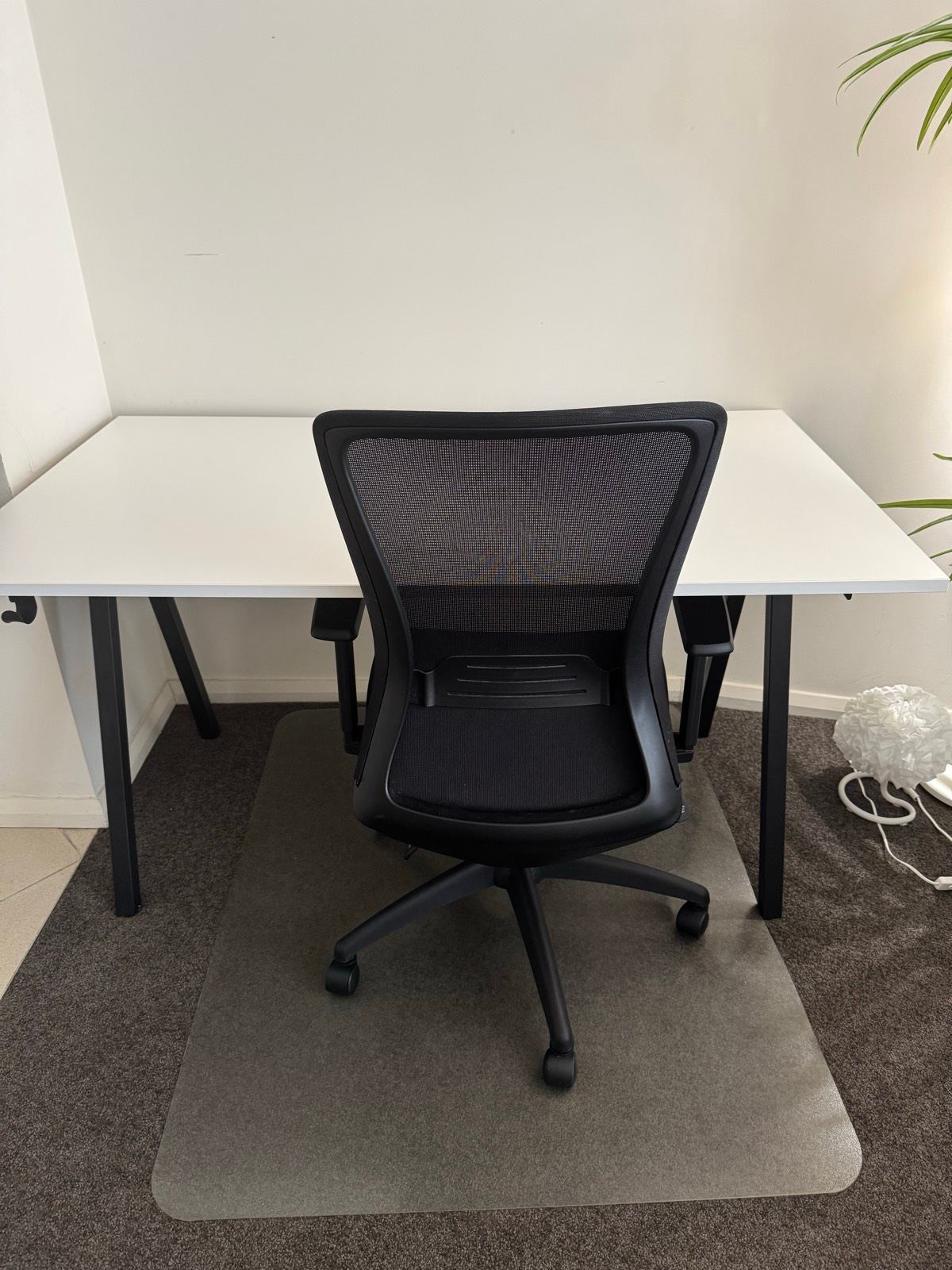 White Desk and black chair + free plastic desk mat - Desks in Sydney ...