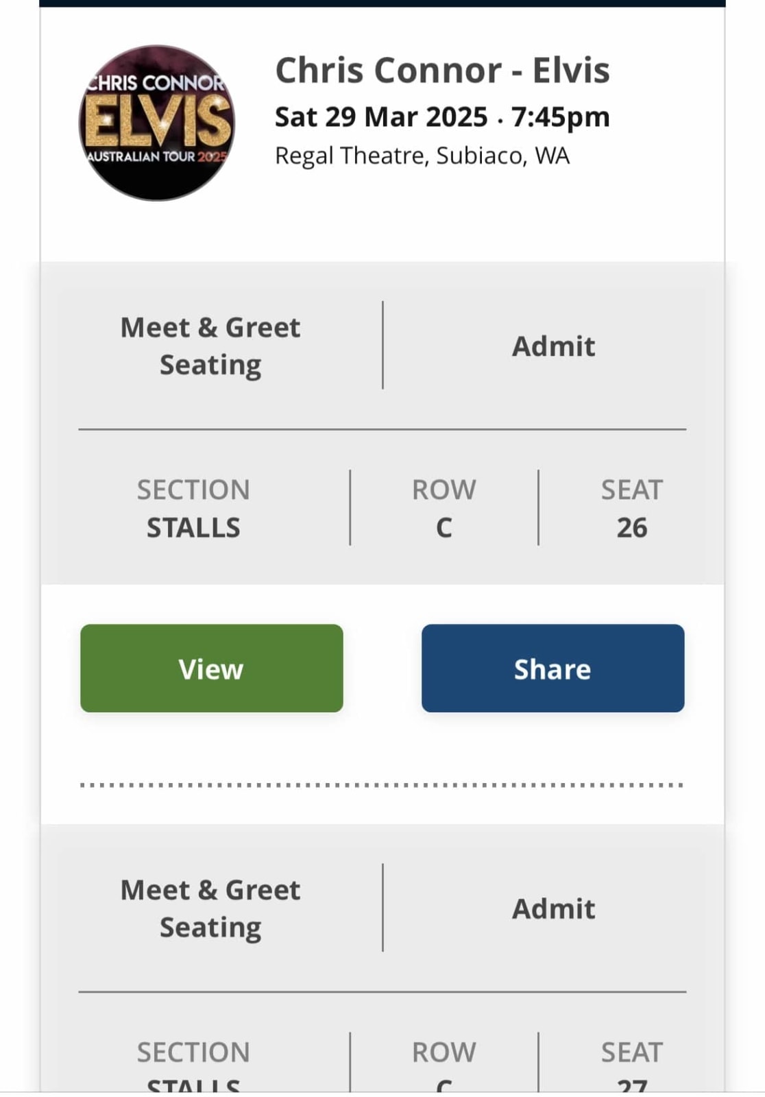 Elvis - Chris Conner - Other Tickets in Balcatta WA | Gumtree Australia