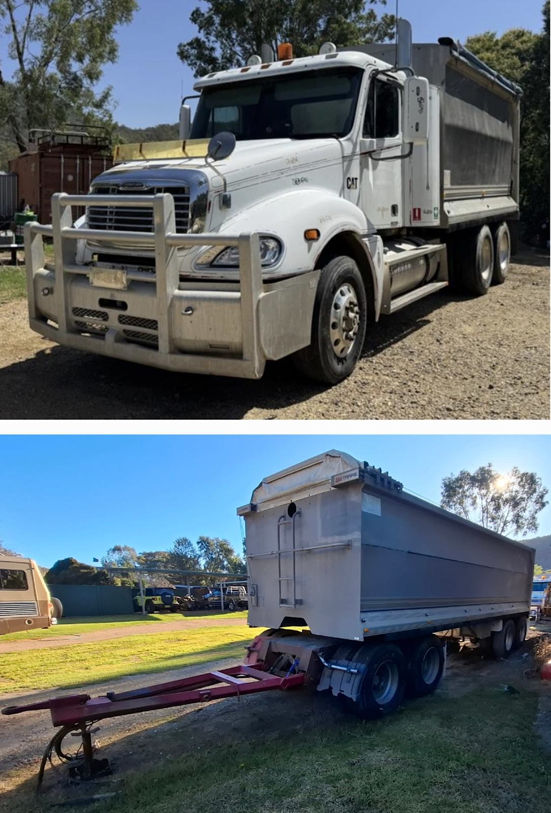 Freightliner CL120 Tipper Truck and Tefco Quad Dog Tipper Trailer ...