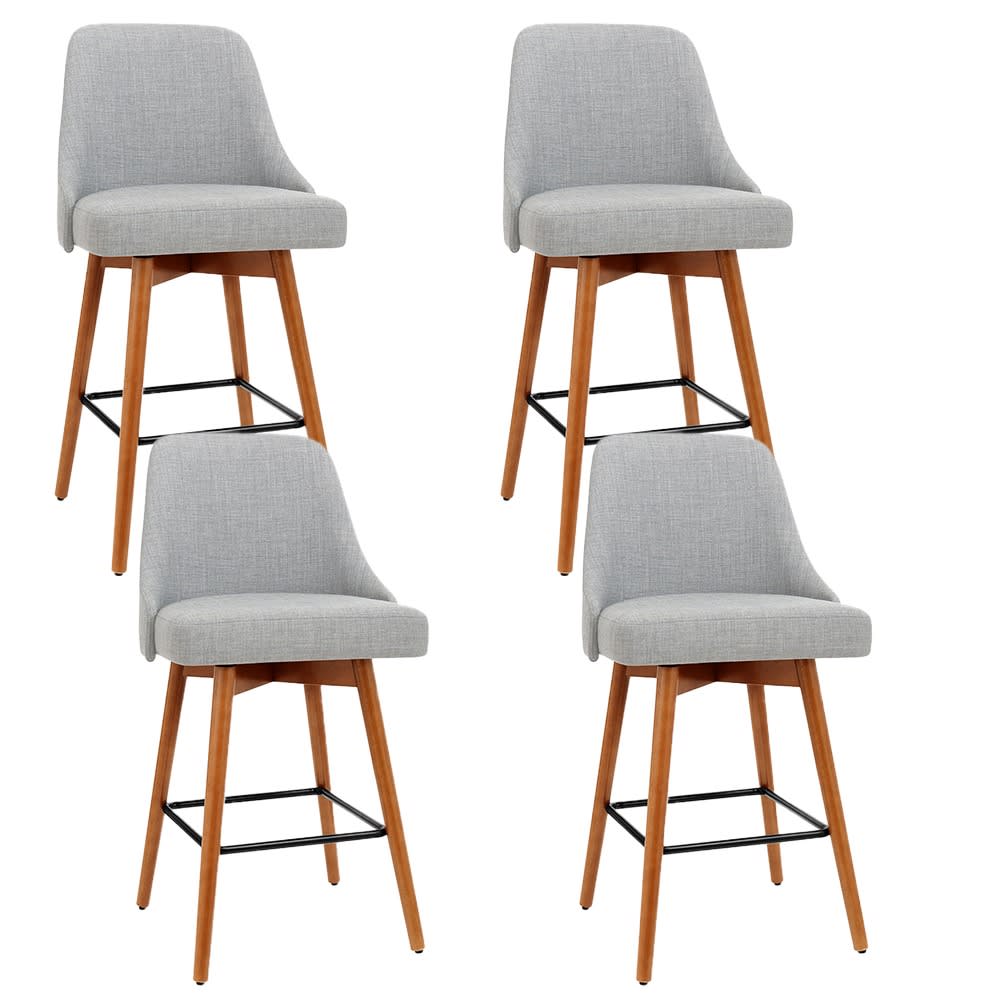 4x Bar Stools Swivel Seat Wooden Grey - Stools & Bar stools in The Gap ...