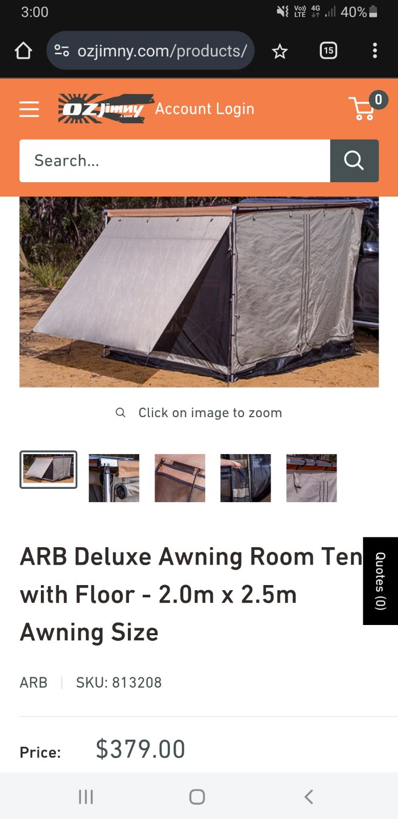 ARB deluxe awning room tent